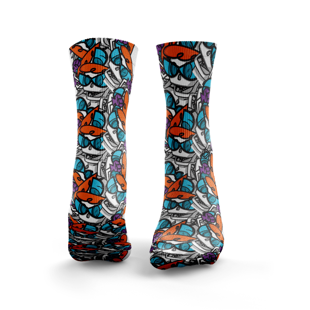 Lil Scribble X HEXXEE - Skull D - Socks - Womens: 4-7 UK / 6-9 US