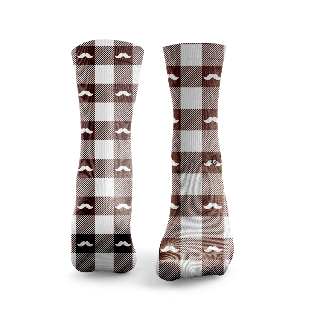 Crew - Moustache Socks - Socks - Brown – HEXXEE