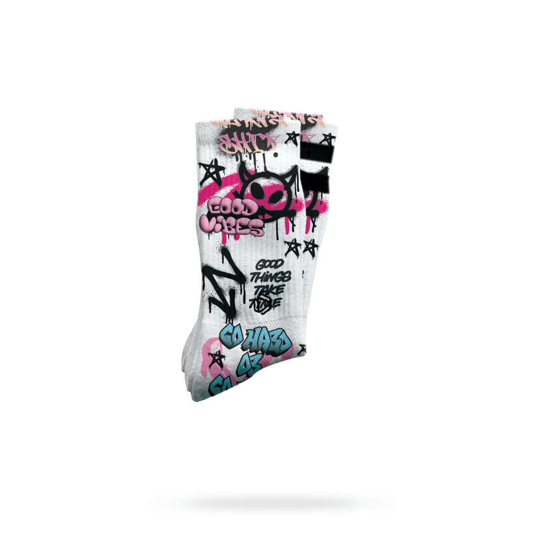 Crew/2Stripe - Send It Graffiti - Socks - Crew – HEXXEE