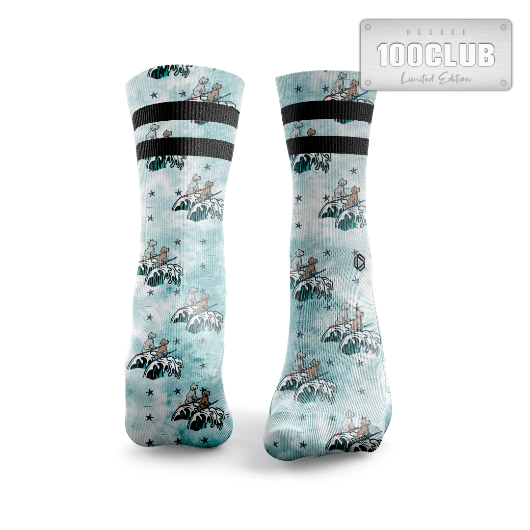 100 Club - Limited Edition - Surfing Dogs - Socks - Womens: 4-7 UK ...